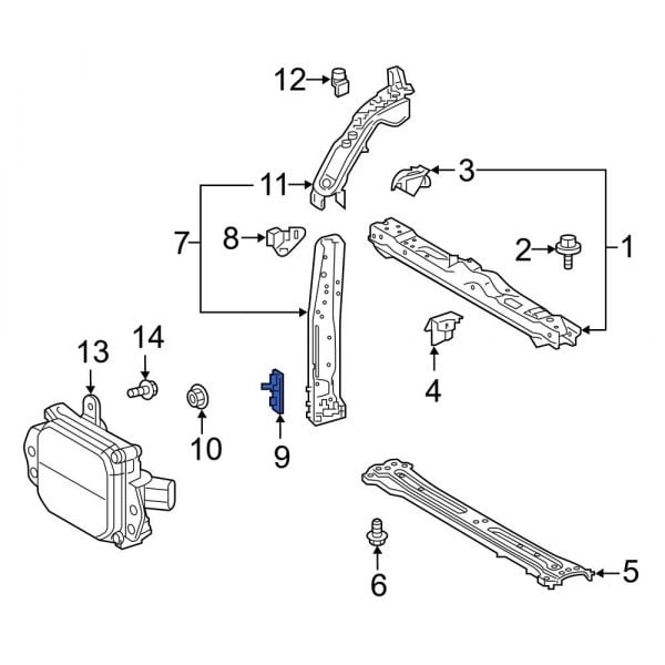 Toyota OE 531890R010 - Left Lower Radiator Support Side Panel Bracket