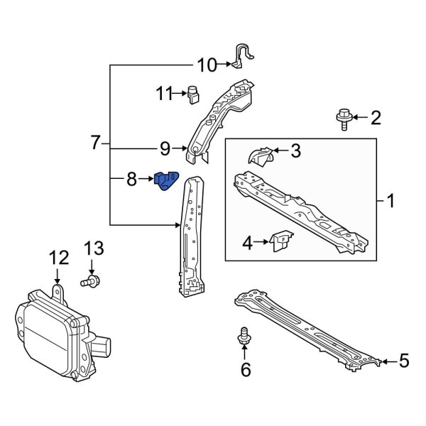 Toyota OE 521420R010 - Left Upper Radiator Support Side Panel Bracket