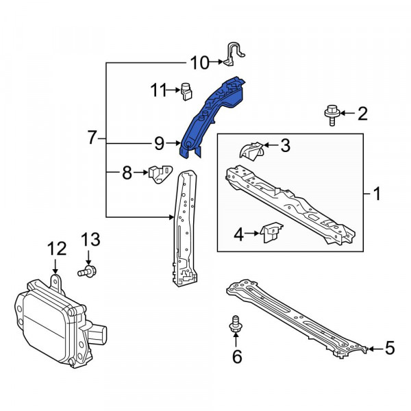 Toyota OE 5321442050 - Front Left Radiator Support Tie Bar Extension