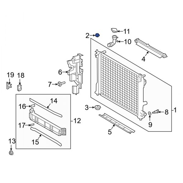 Toyota OE 16523F0020 - Upper Radiator Insulator