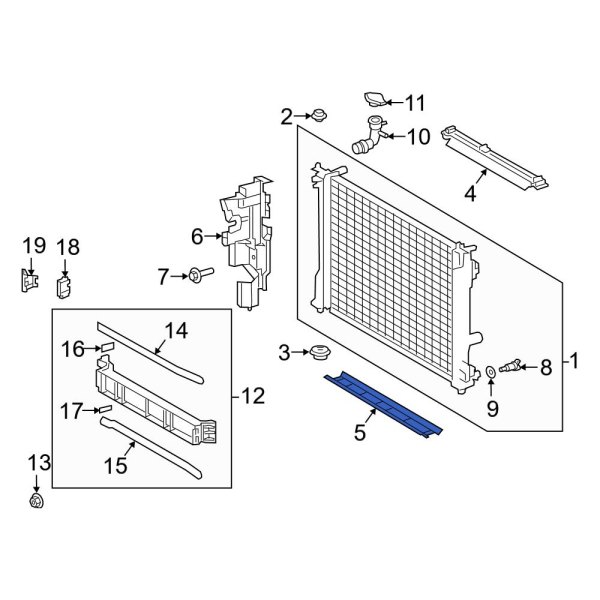 Toyota OE 16592F0090 - Front Lower Radiator Support Air Deflector