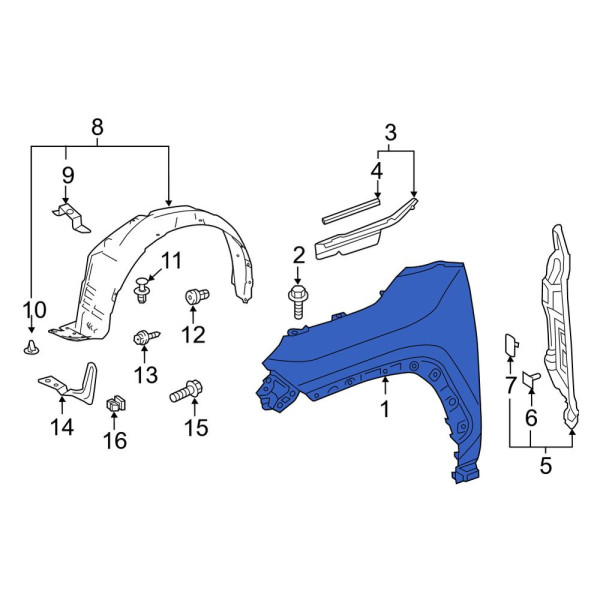 Toyota OE 538120R110 - Front Left Fender