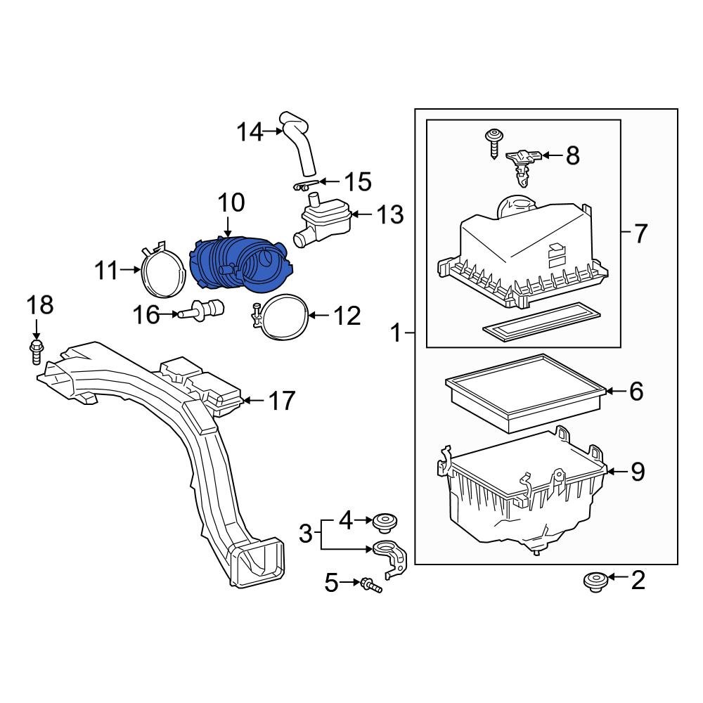 Toyota OE 17750F0070 - Front Engine Air Intake Hose
