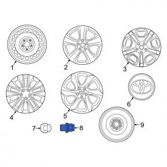 Toyota Corolla OEM Wheels & Tires | Lug Nuts, TPMS Sensors — CARiD.com
