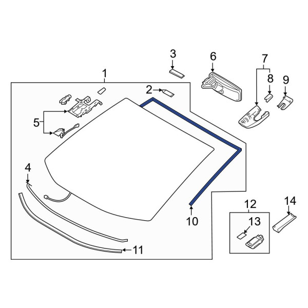 Toyota OE 755330R030 - Front Upper Windshield Molding
