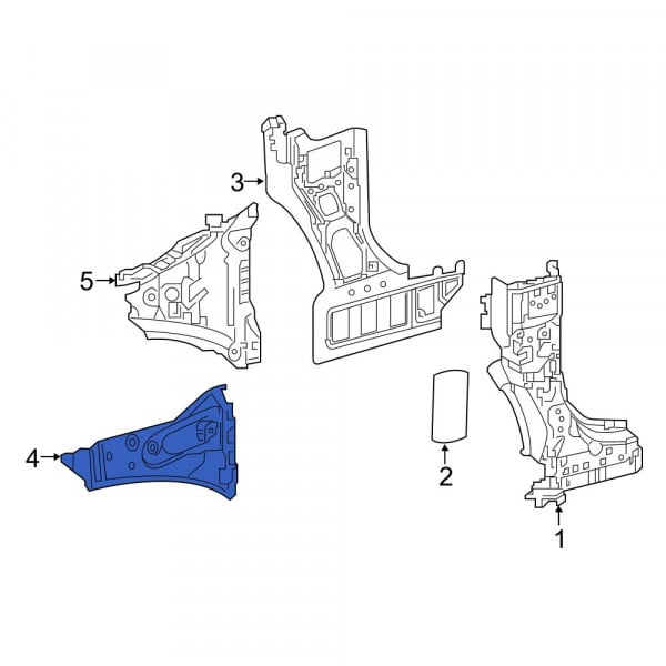 Toyota OE 611140R010 - Front Left Cowl Panel Reinforcement
