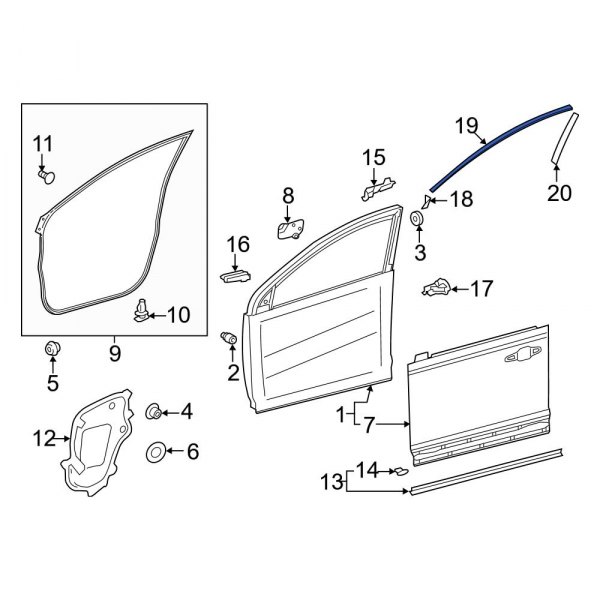 Toyota OE 759850R010 - Front Center Right Black Out Tape
