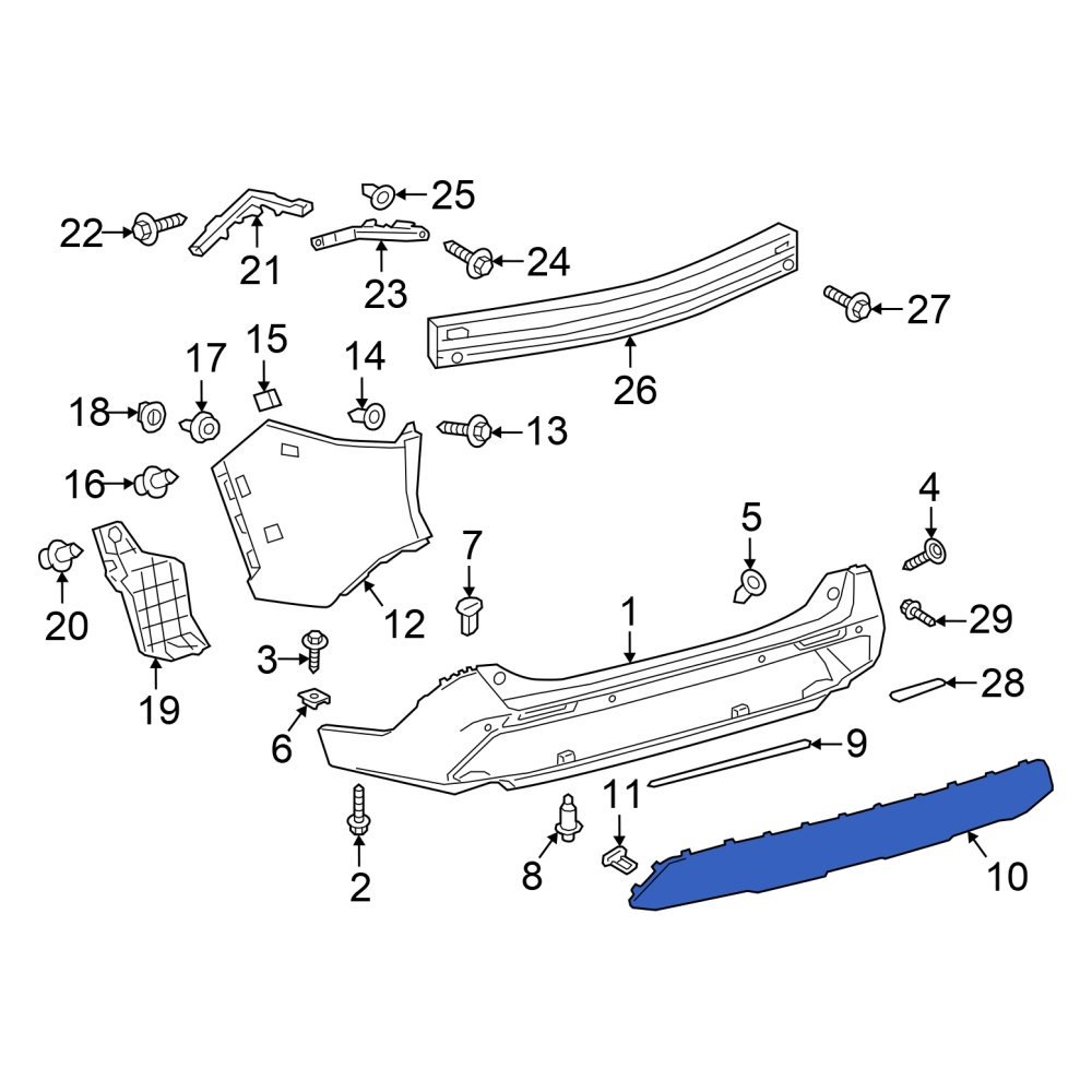 Toyota OE 524530R060B0 - Rear Bumper Trim