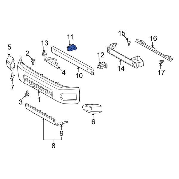 Toyota OE 5202560011 - Front Right Bumper Impact Bar Bracket