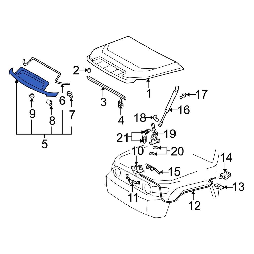 Toyota OE 7618035031D2 - Front Hood Scoop