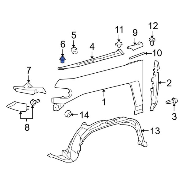 Toyota OE 7549335030 - Fender Clip
