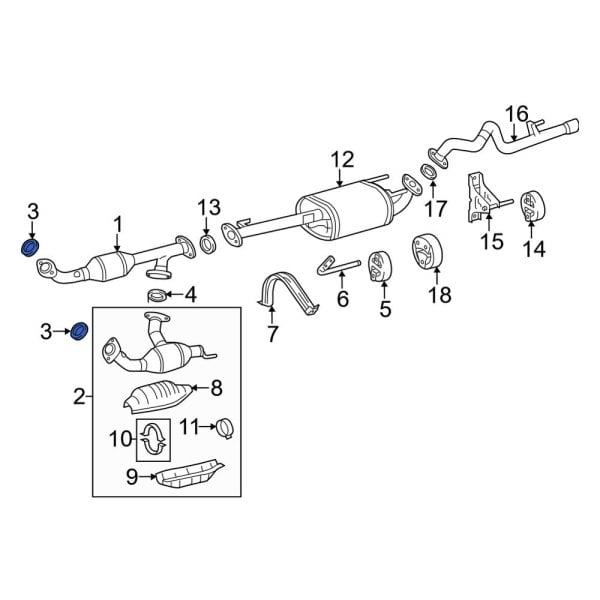 Toyota OE 1745131020 - Rear Right Catalytic Converter Gasket