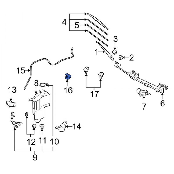 Toyota OE 8537135030 - Front Windshield Washer Hose Holder