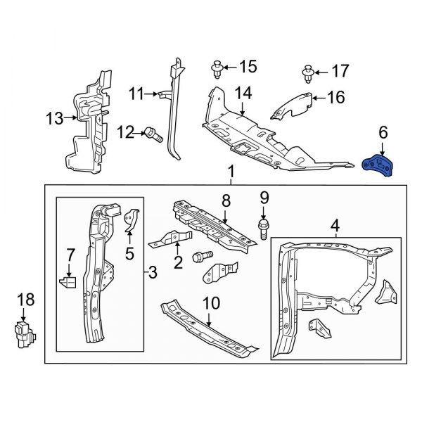 Toyota OE 537180E070 - Left Fender Reinforcement Bar