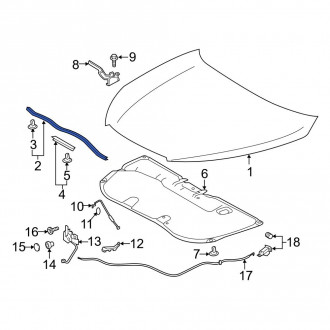 Toyota Highlander Hood Weatherstripping Seals | CARiD