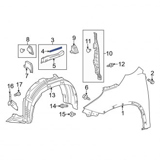 Toyota Highlander Replacement Fender Seals | Front & Rear — CARiD.com
