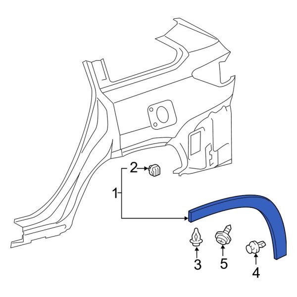 Toyota OE 750880E010 - Rear Left Wheel Arch Molding
