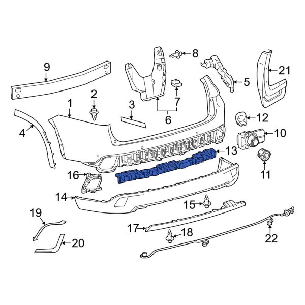 Toyota OE 526150E080 - Rear Bumper Impact Absorber