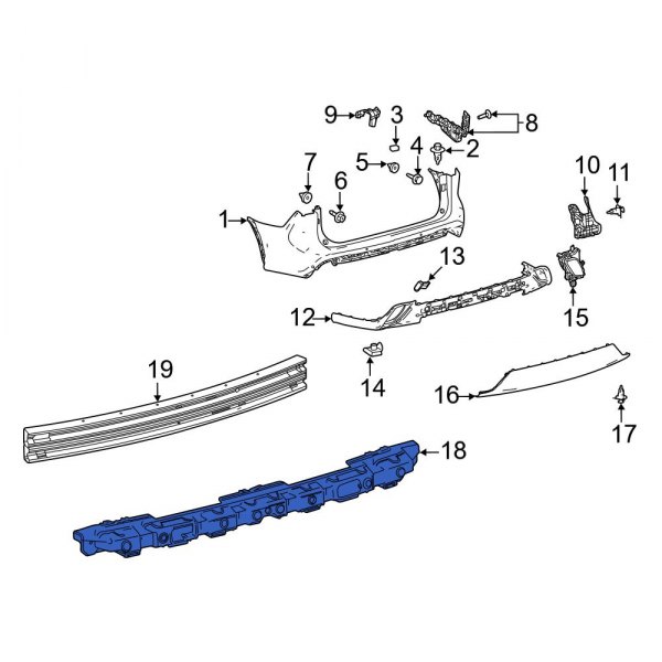 Toyota OE 526150E110 - Rear Bumper Impact Absorber