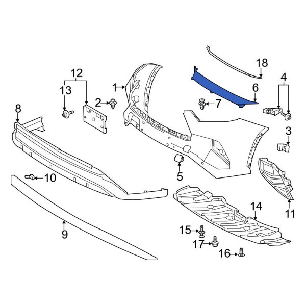 Toyota OE 527110E900 - Front Bumper Trim