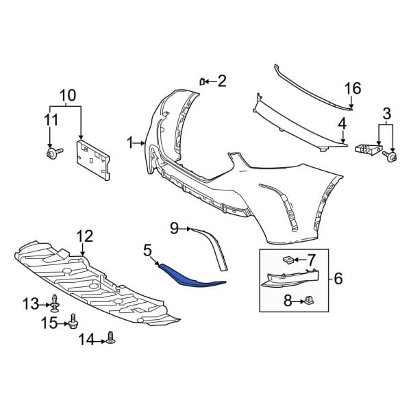 Toyota OE 527130E060 - Front Left Lower Bumper Trim