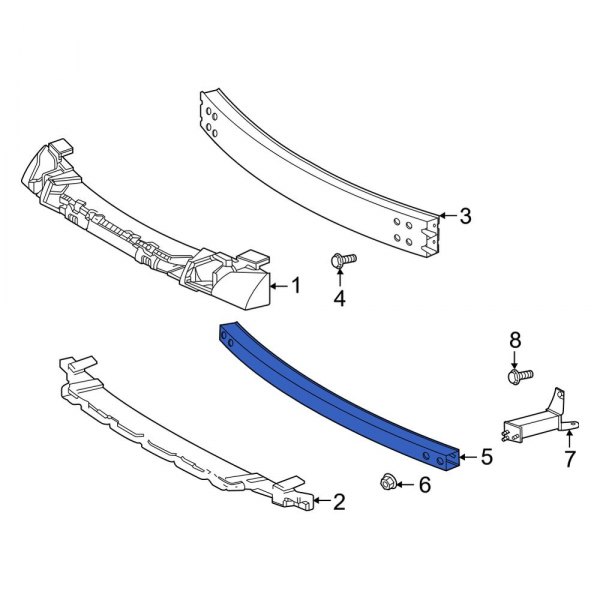 Toyota OE 521320E010 - Front Bumper Cover Reinforcement Beam