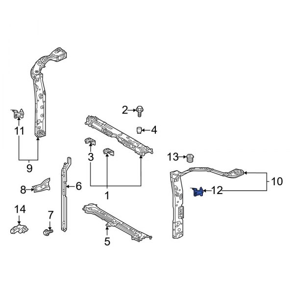 Toyota OE 572260E090 - Left Fender Bracket