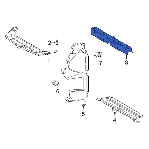 Toyota OE 165940P010 - Front Upper Radiator Support Air Deflector