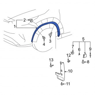 Toyota Highlander Replacement Fender Moldings & Trim — CARiD.com