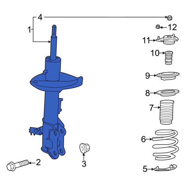 Toyota OE 485108Z437 - Front Right Suspension Strut