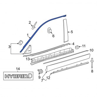 Toyota Highlander Door Moldings - Side, Edge, Belt | CARiD