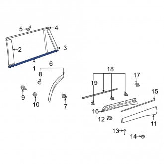 Toyota Highlander Door Moldings - Side, Edge, Belt | CARiD