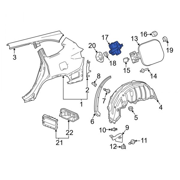 Toyota OE 770300R010 - Rear Fuel Filler Door Lock Actuator