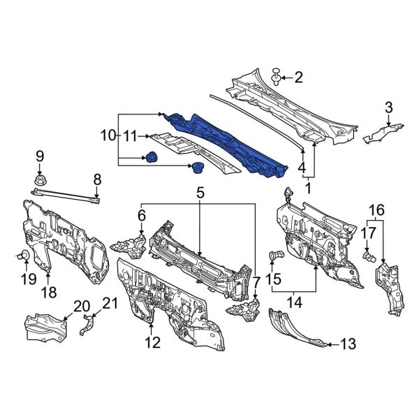 Toyota OE 557040E060 - Front Cowl Plenum Panel