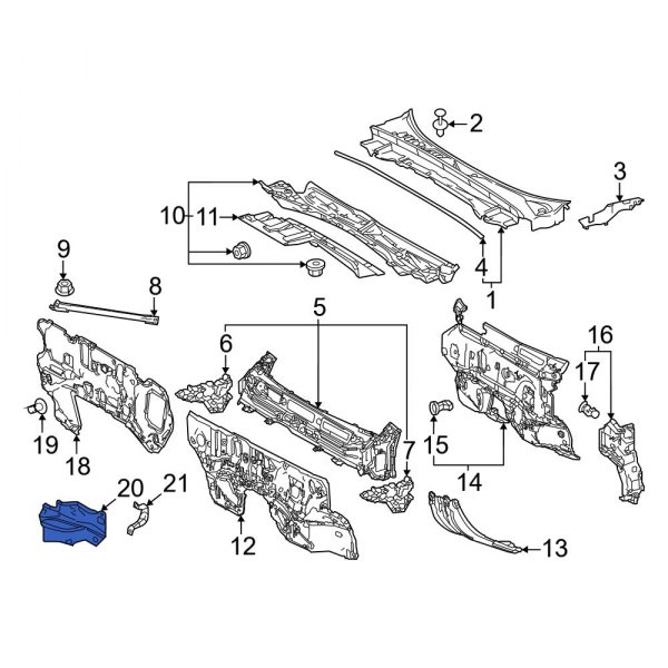 Toyota OE 552230E150 - Front Outer Engine Compartment Insulation