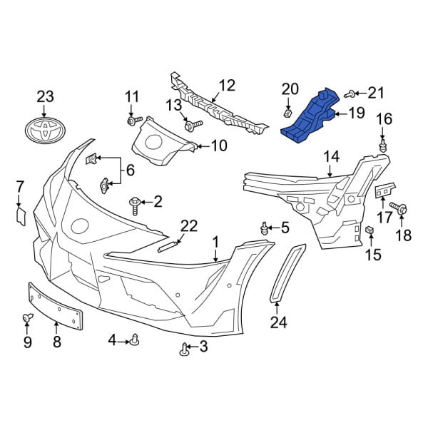 Toyota OE 52536WAA01 - Front Left Bumper Cover Stay