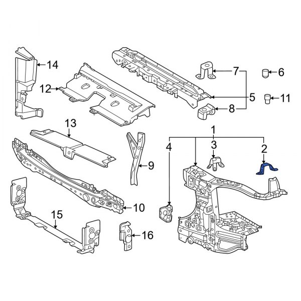 Toyota OE 5383804020 - Left Upper Radiator Support Bracket
