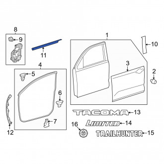 Toyota Tacoma Door Moldings - Side, Edge, Belt | CARiD