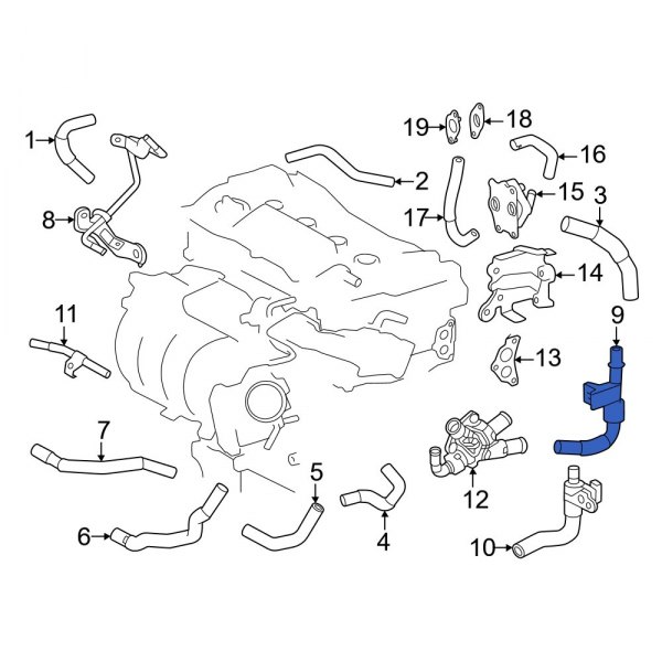 Toyota OE 16207F0010 - Engine Coolant Pipe