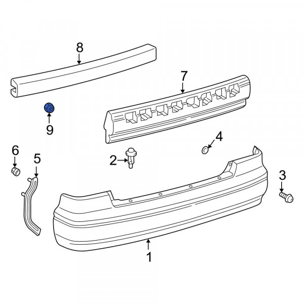 Toyota OE 9008017262 - Bumper Cover Reinforcement Beam Nut