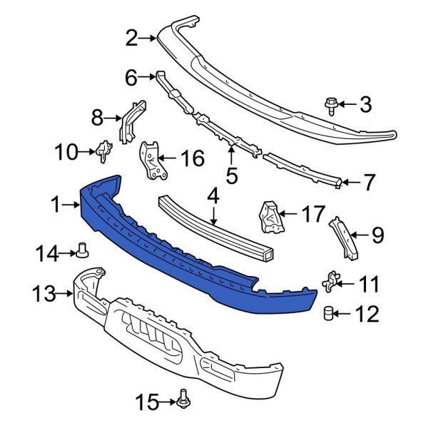 Toyota OE 52101AD030 - Front Bumper Face Bar