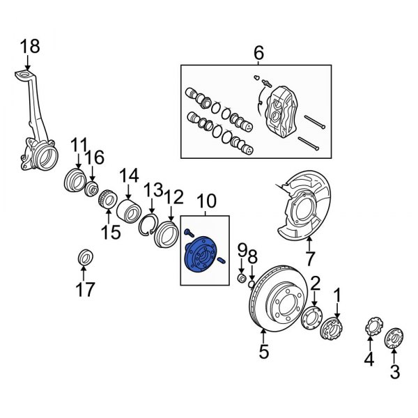 Toyota OE 4350235160 - Front Wheel Hub