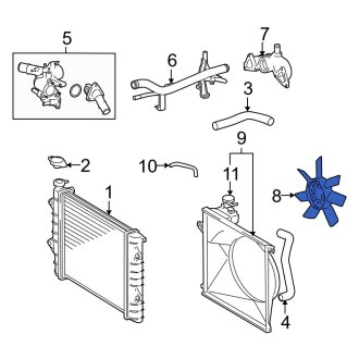 Toyota Tundra OEM Engine Cooling Parts | Radiators, Fans — CARiD.com