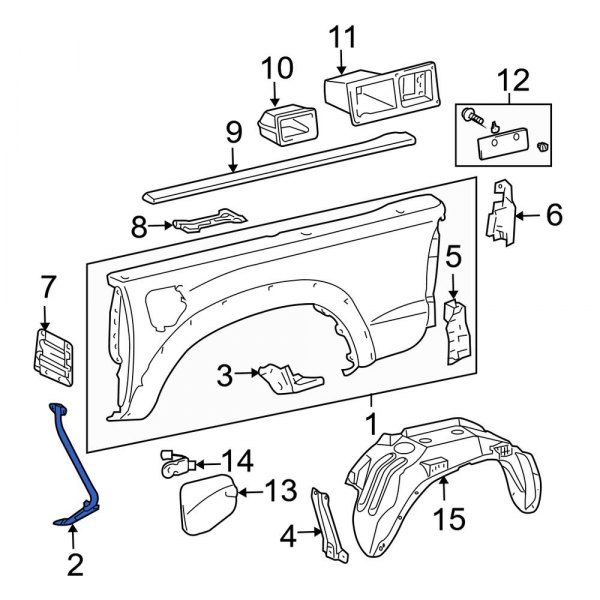 Toyota OE 6567104050 - Front Right Truck Bed Panel Brace