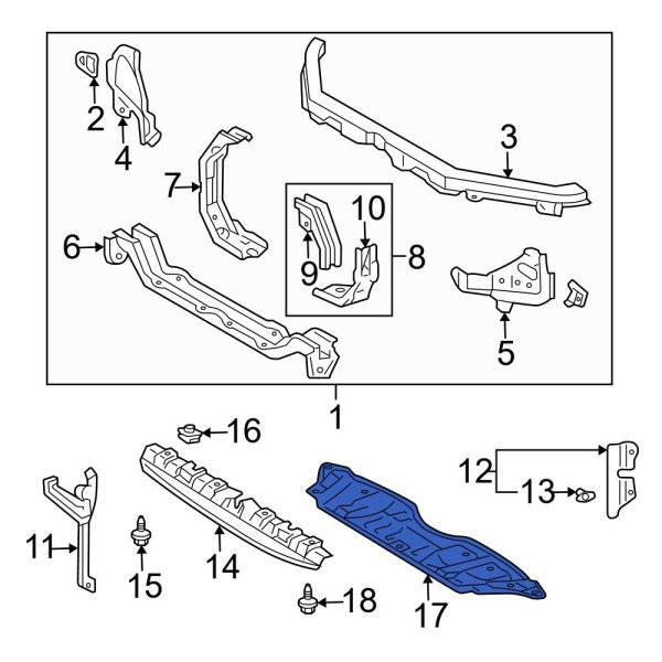 Toyota OE 5143933010 - Front Radiator Support Splash Shield