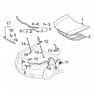 Toyota Avalon Hood Release Cables & Handles — CARiD.com