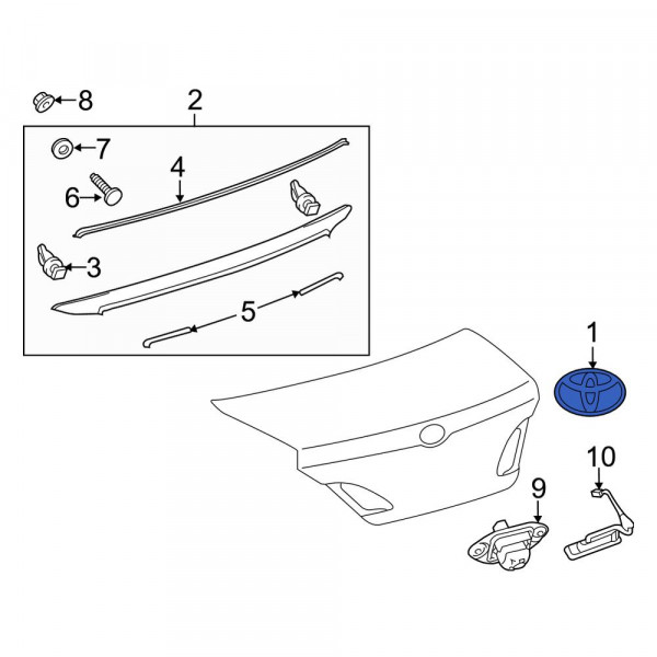 Toyota OE 90975A2011 - Rear Deck Lid Emblem