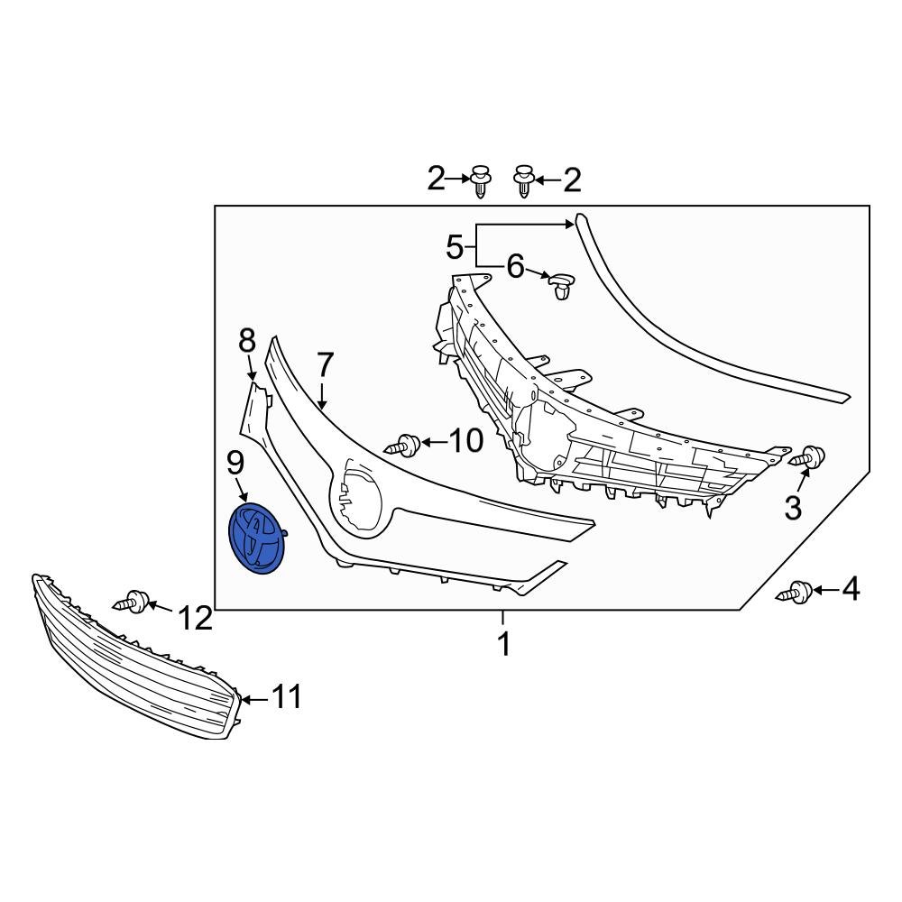 Toyota OE 7531006010 - Front Grille Emblem
