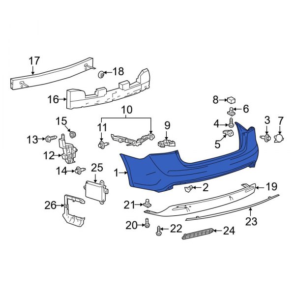 Toyota OE 5215907901 - Rear Bumper Cover