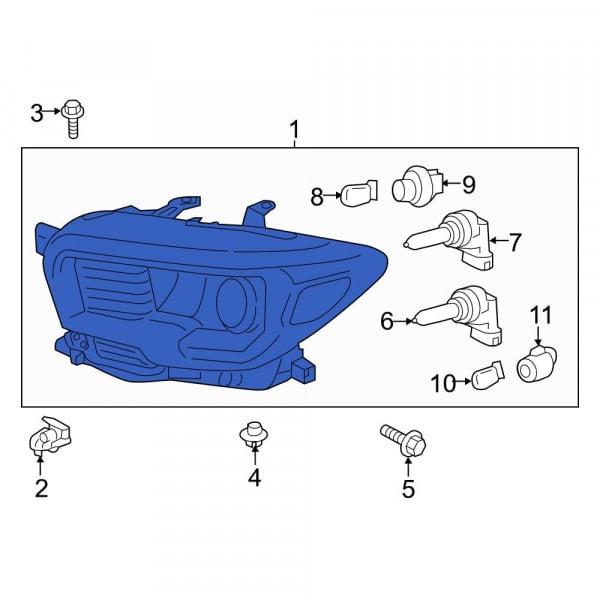 Toyota OE 8111004270 - Front Right Headlight Assembly